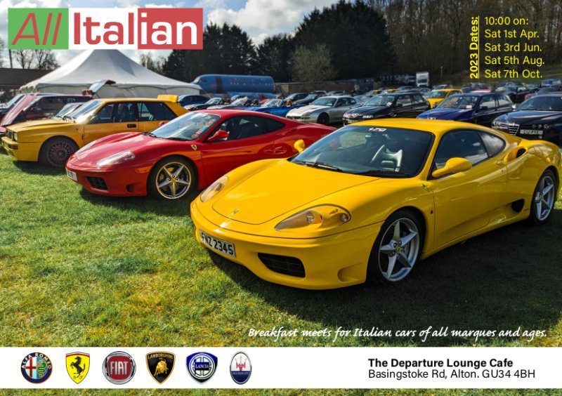 ALL ITALIAN CLASSIC CAR MEET - DEPARTURE LOUNGE, ALTON, SATURDAY APRIL ...